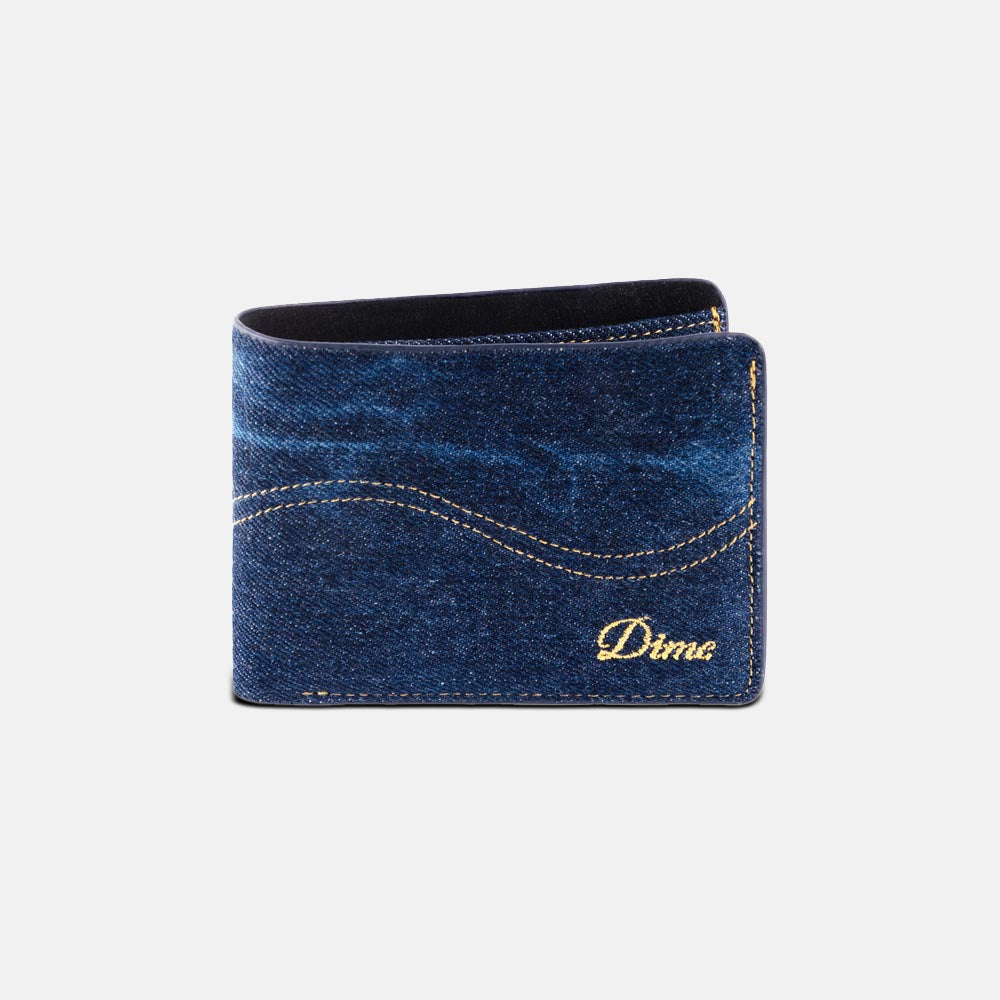 Dime MTL - Cursive Bi-Fold Wallet - Indigo Denim – Welcome Skate Store