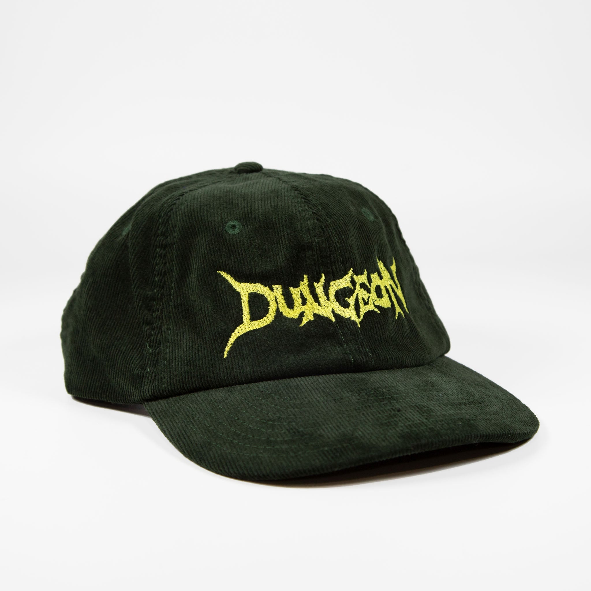 Dungeon - Logo Corduroy Cap - Olive / Yellow – Welcome Skate Store