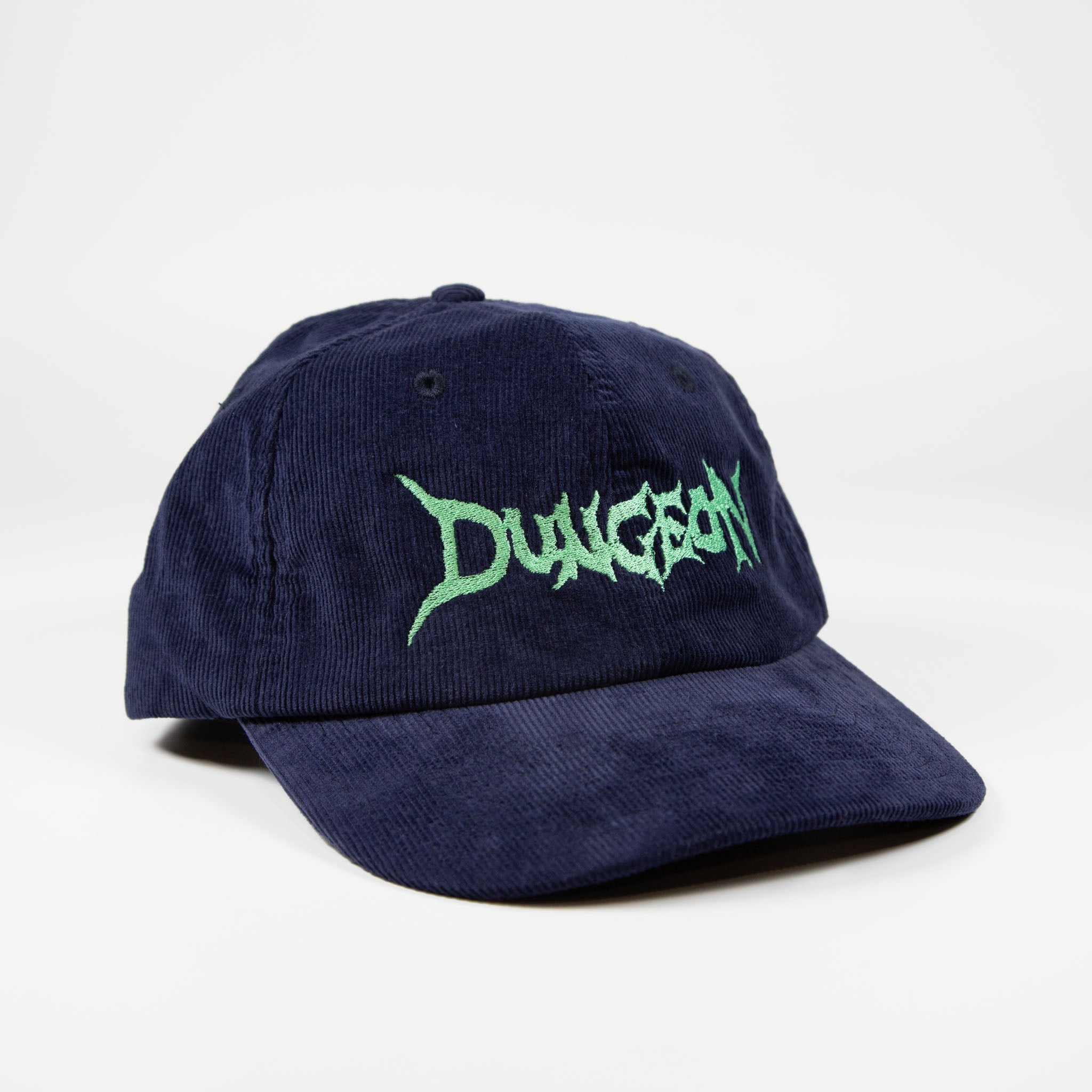 Dungeon - Logo Corduroy Cap - Navy / Electric Green – Welcome Skate Store
