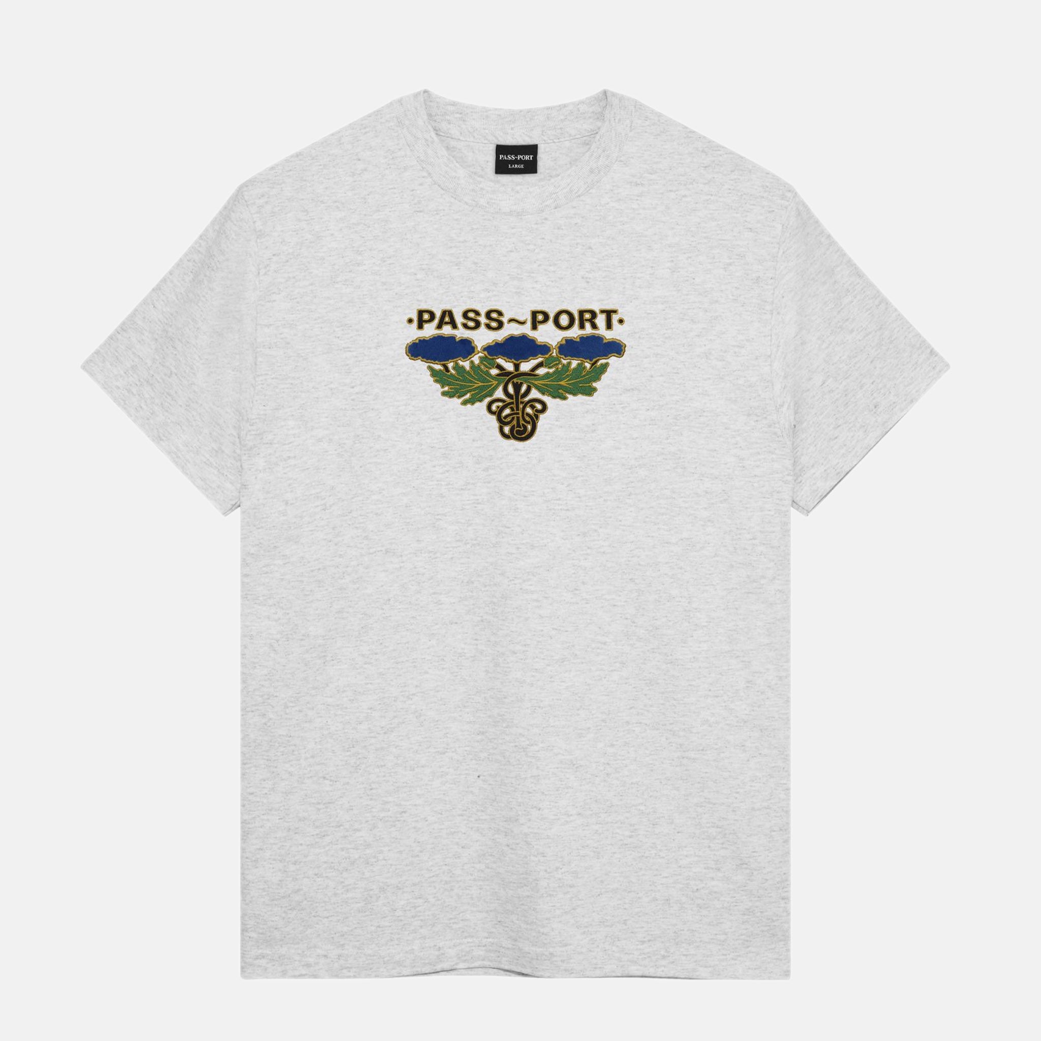 Pass Port Skateboards - Emblem Applique T-Shirt - Ash Heather – Welcome ...