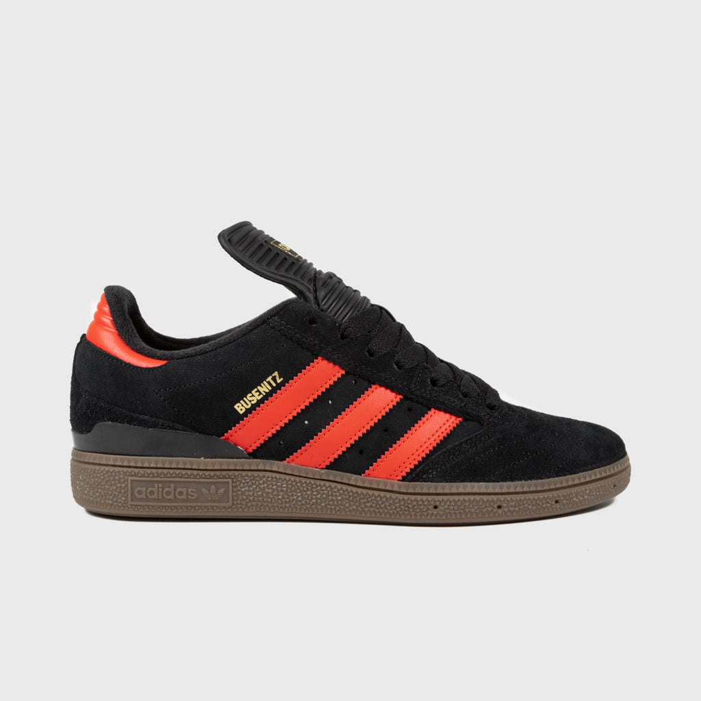 Adidas Skateboarding Busenitz Shoes Core Black Bold Orange Gum UK 6