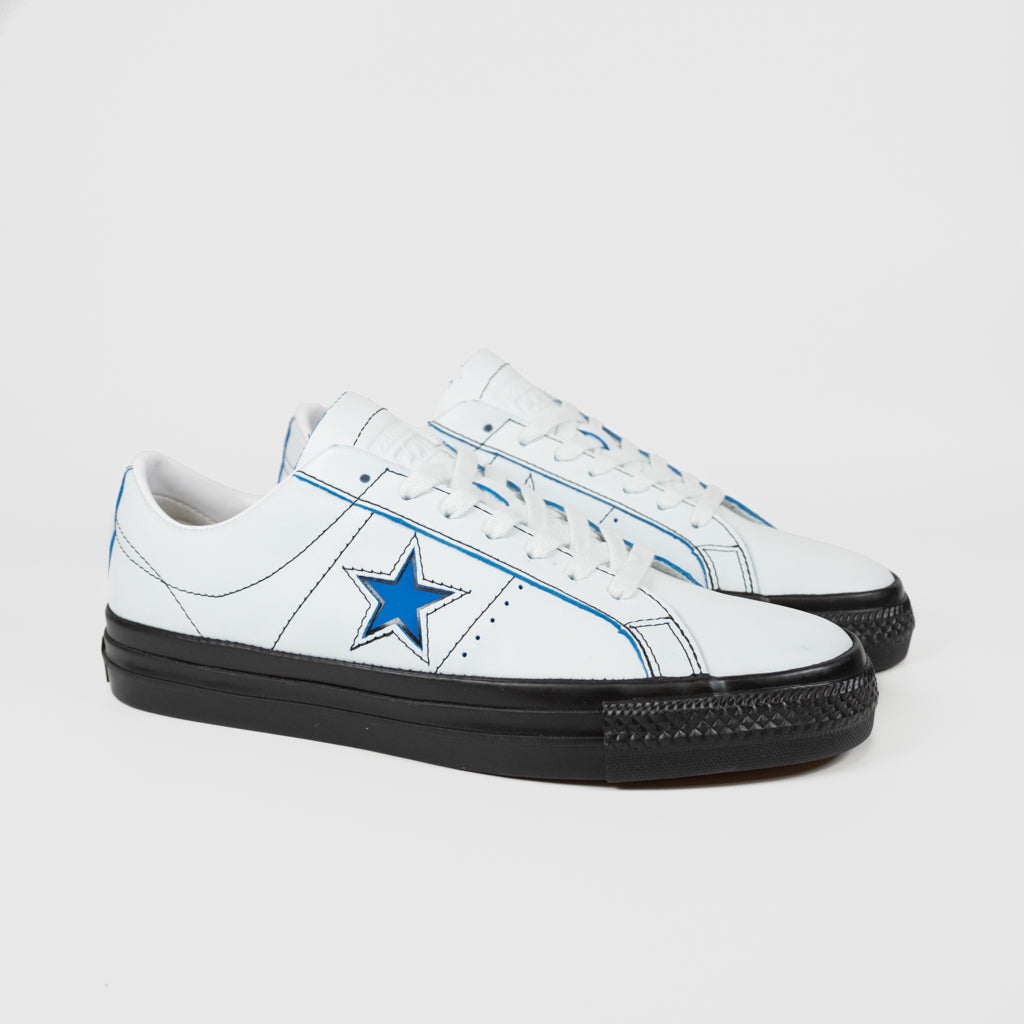 Converse - One Star Pro Eddie Cernicky Shoes - White / Kinetic Blue ...