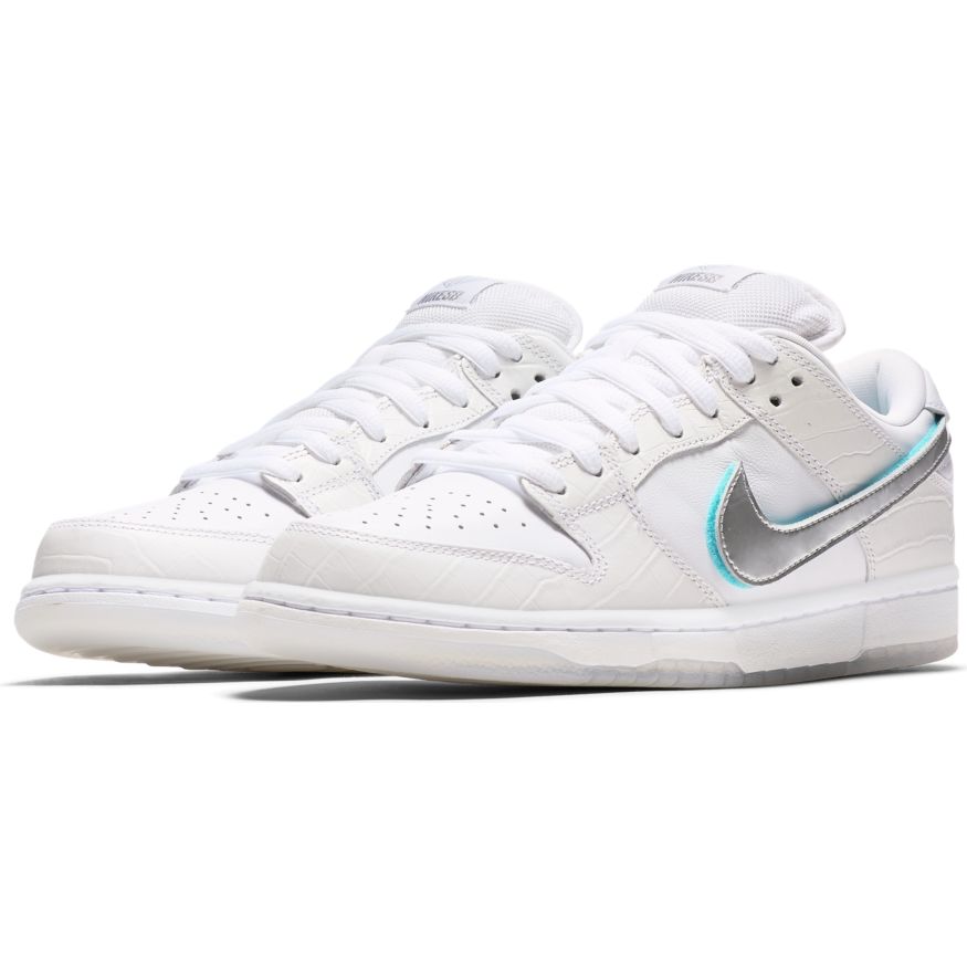 Nike SB - Diamond Dunk Low Pro OG QS Shoes - White / Chrome / Tropical ...