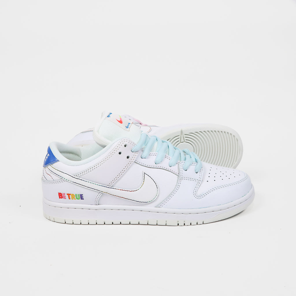 Nike SB - 'Be True' Dunk Low Pro Shoes (UK ONLY) - White / Summit Whit ...