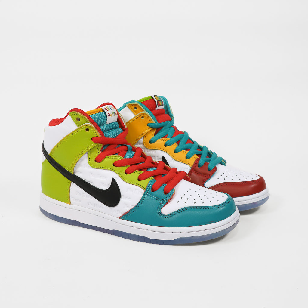 Nike SB - Dunk High 'FroSkate' Pro Shoes (UK Only) - White / Metallic ...