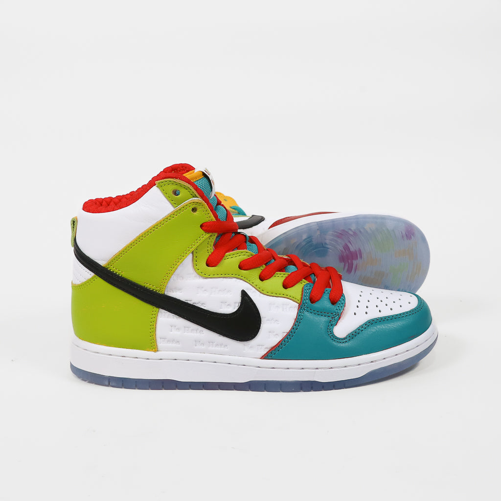 Nike SB - Dunk High 'FroSkate' Pro Shoes (UK Only) - White / Metallic ...