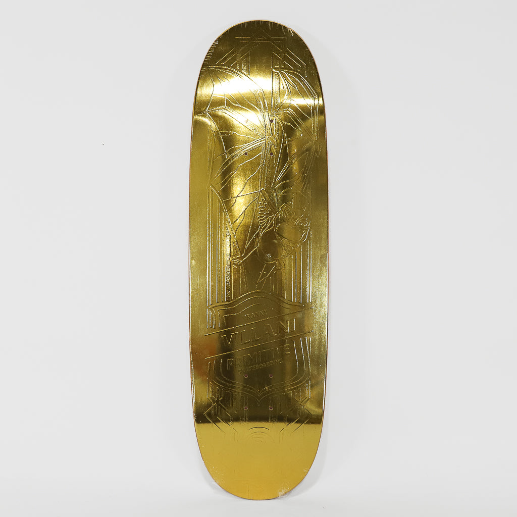 Primitive - 9.125" Egg Shape Franky Villani Gold Bat Skateboard Deck ...