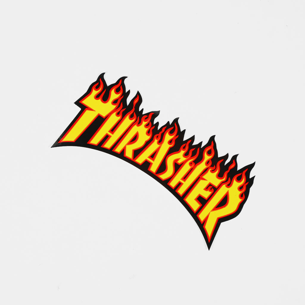 Thrasher Magazine - 6" Flame Logo Sticker - Yellow – Welcome Skate Store